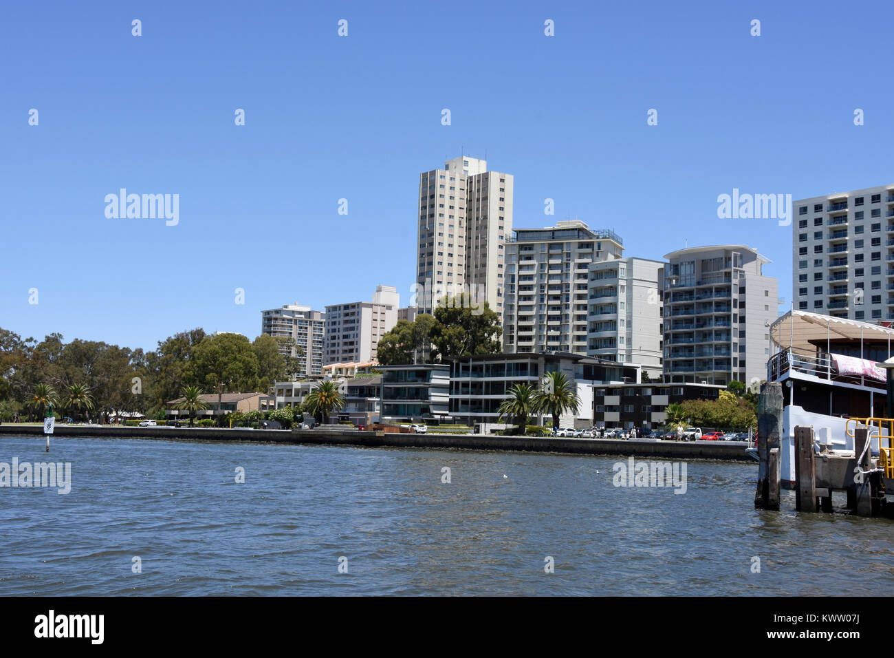 South Perth water front as seen from the water Stock Photo - Alamy
