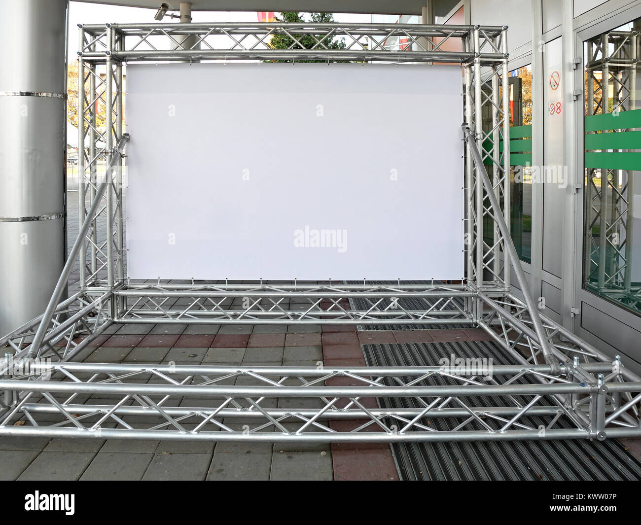 Rear View of Stage Billboard Metal Structure Stock Photo - Alamy