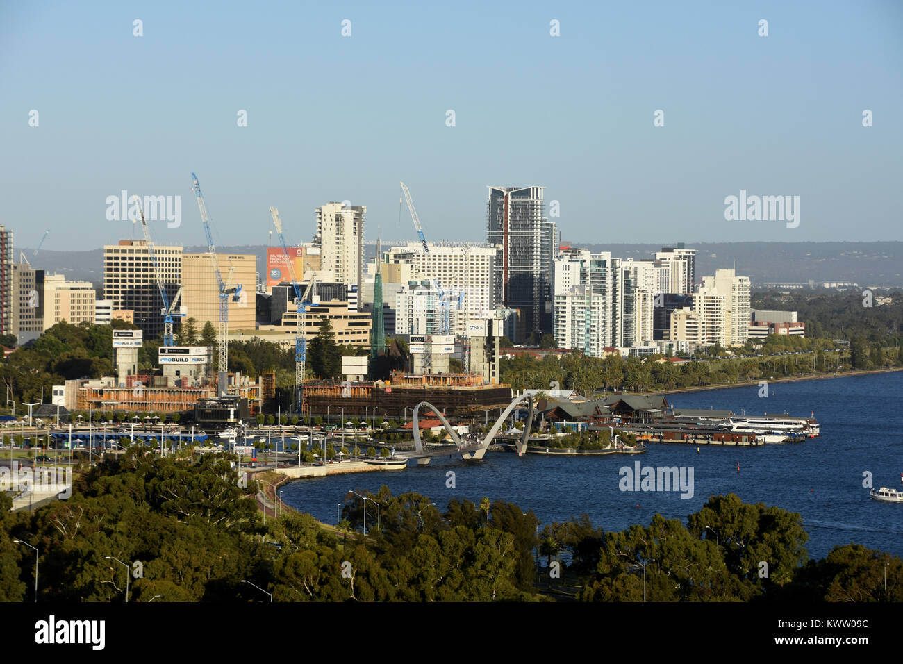 CBD area of perth as seen from King Park high view point Stock Photo ...