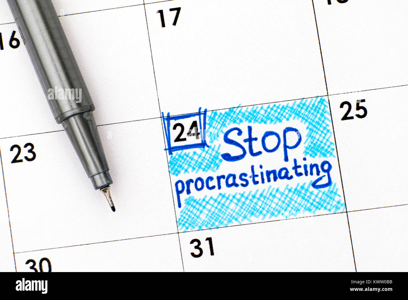 Stop procrastinating hi-res stock photography and images - Alamy