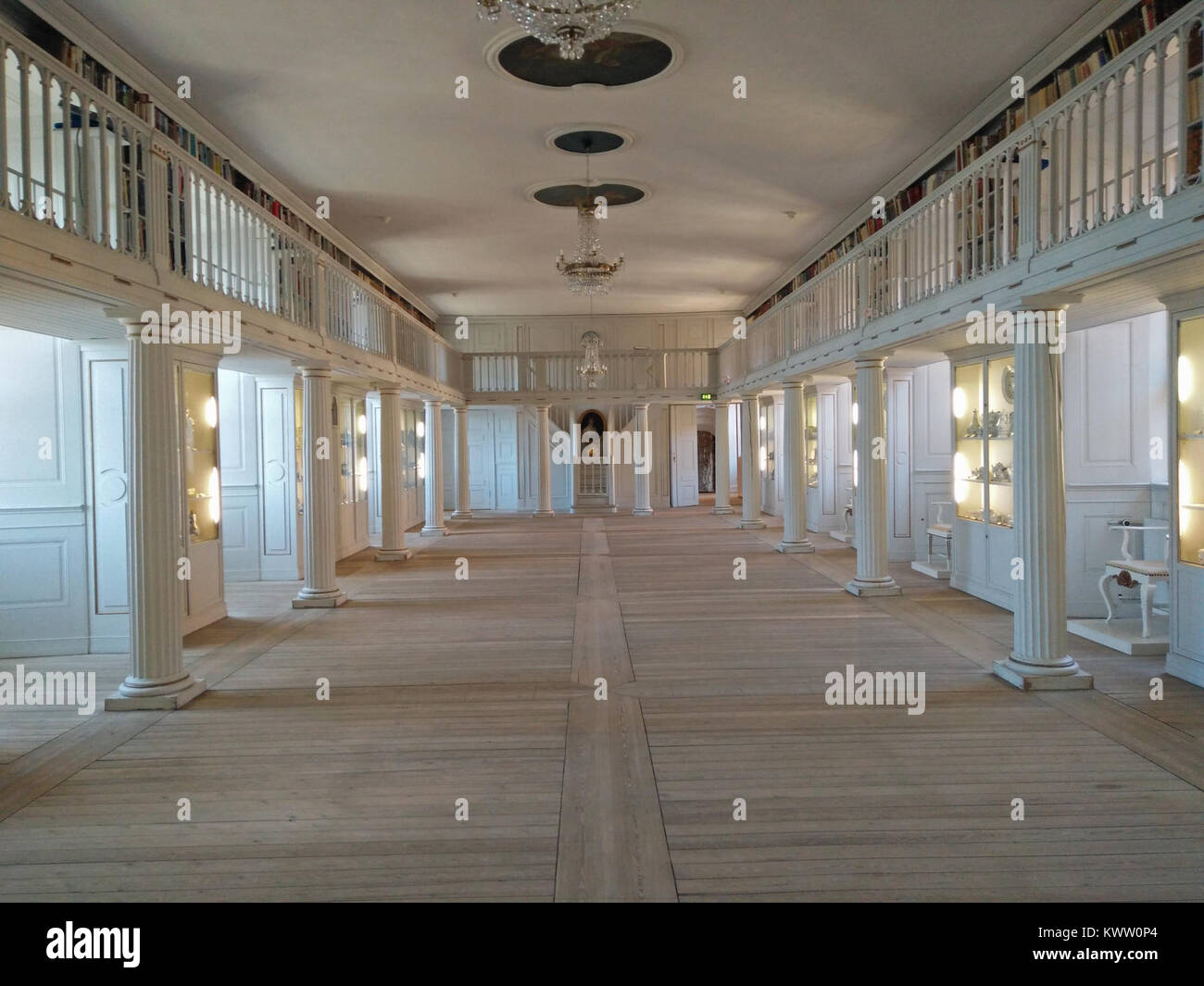 A photograph of the library hall (Bibliotekssalen) at Koldinghus in ...