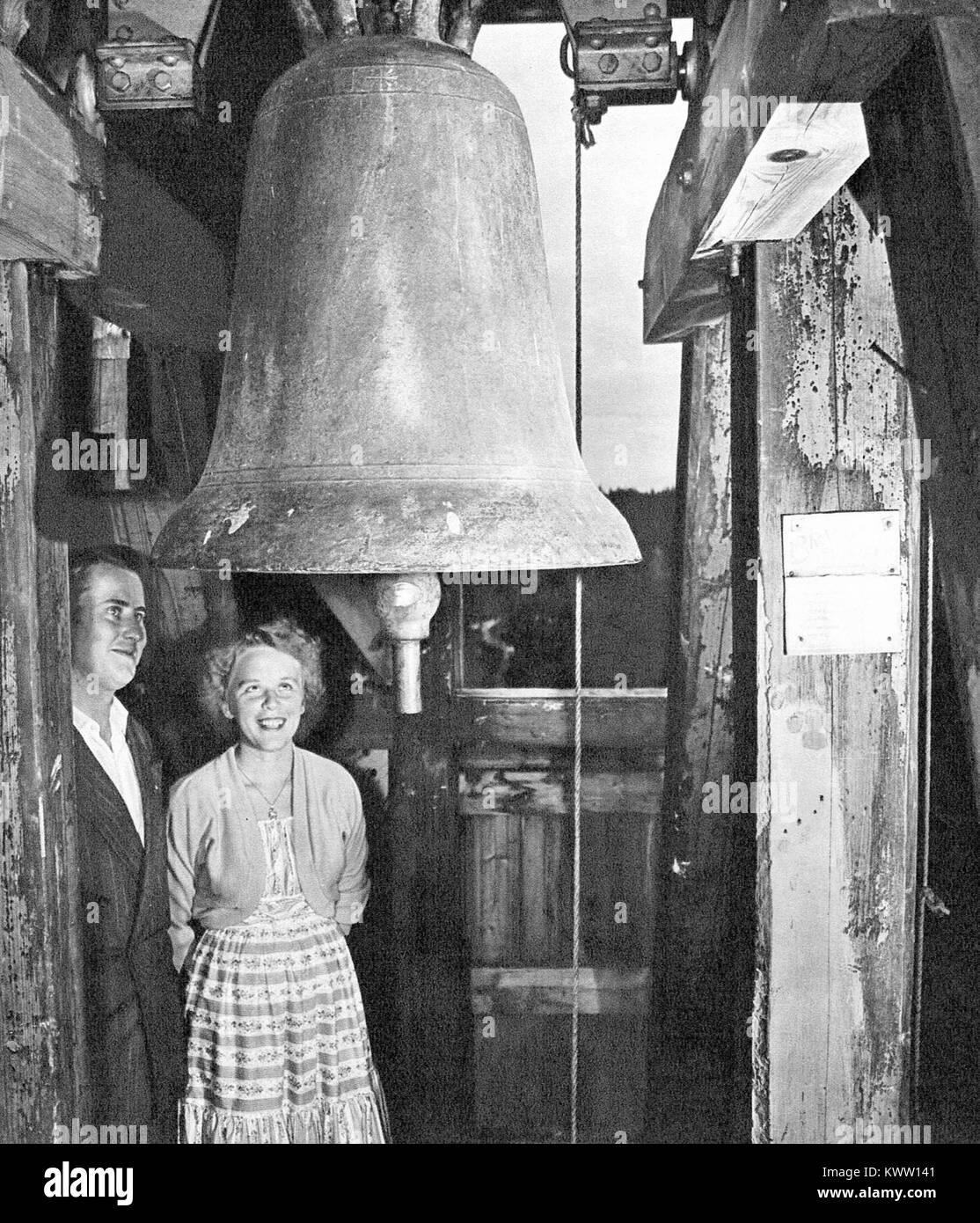 Photograph of the church bell from Ödskölts Church, Sweden, dating back ...