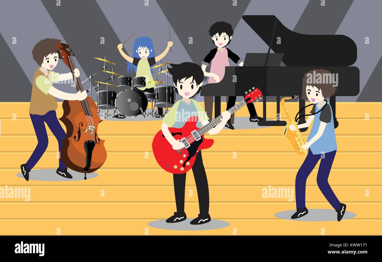 Singer bassist Stock Vector Images - Alamy