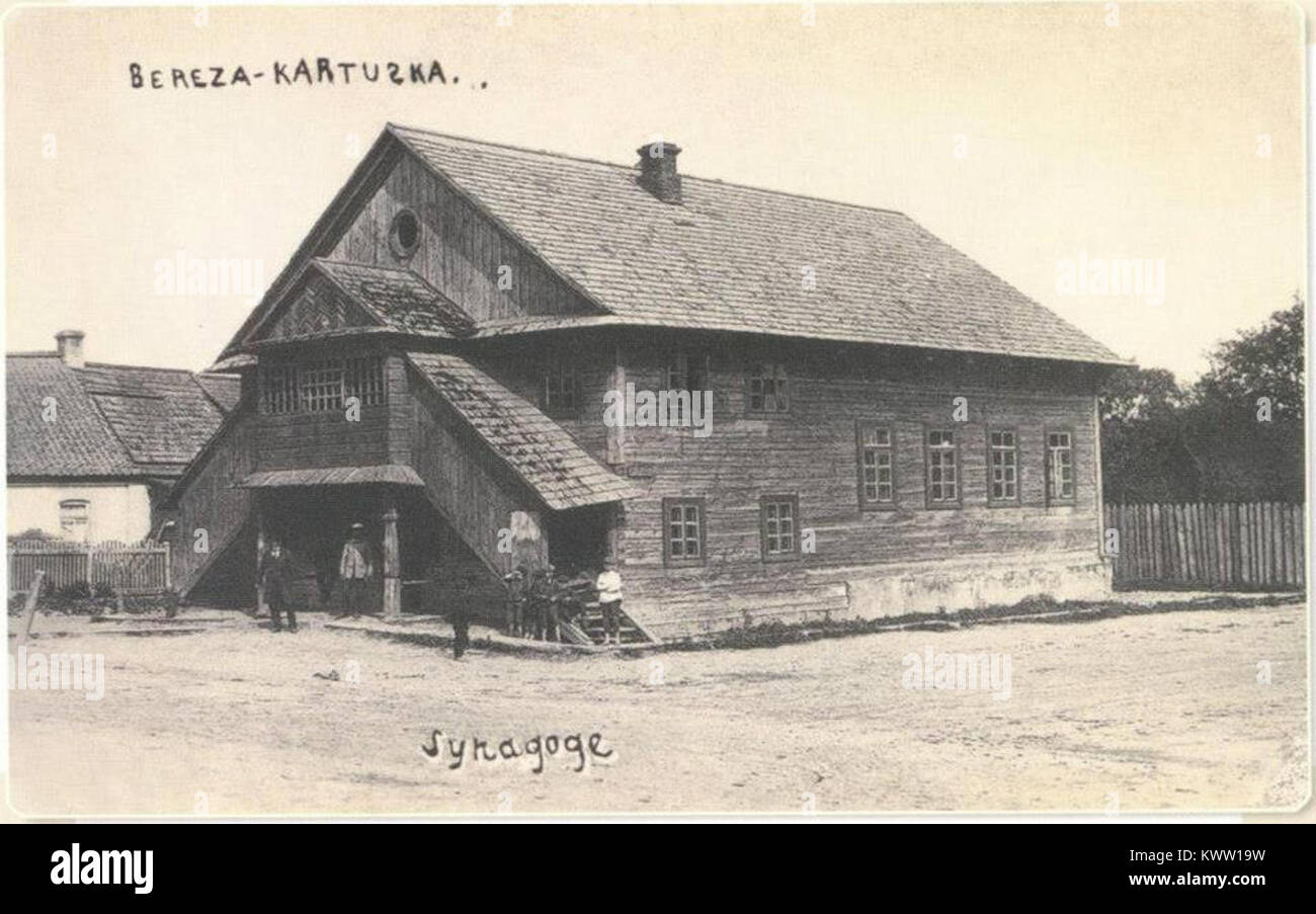 This photograph depicts the Biaroza Synagogue in Belarus, an early 20th ...