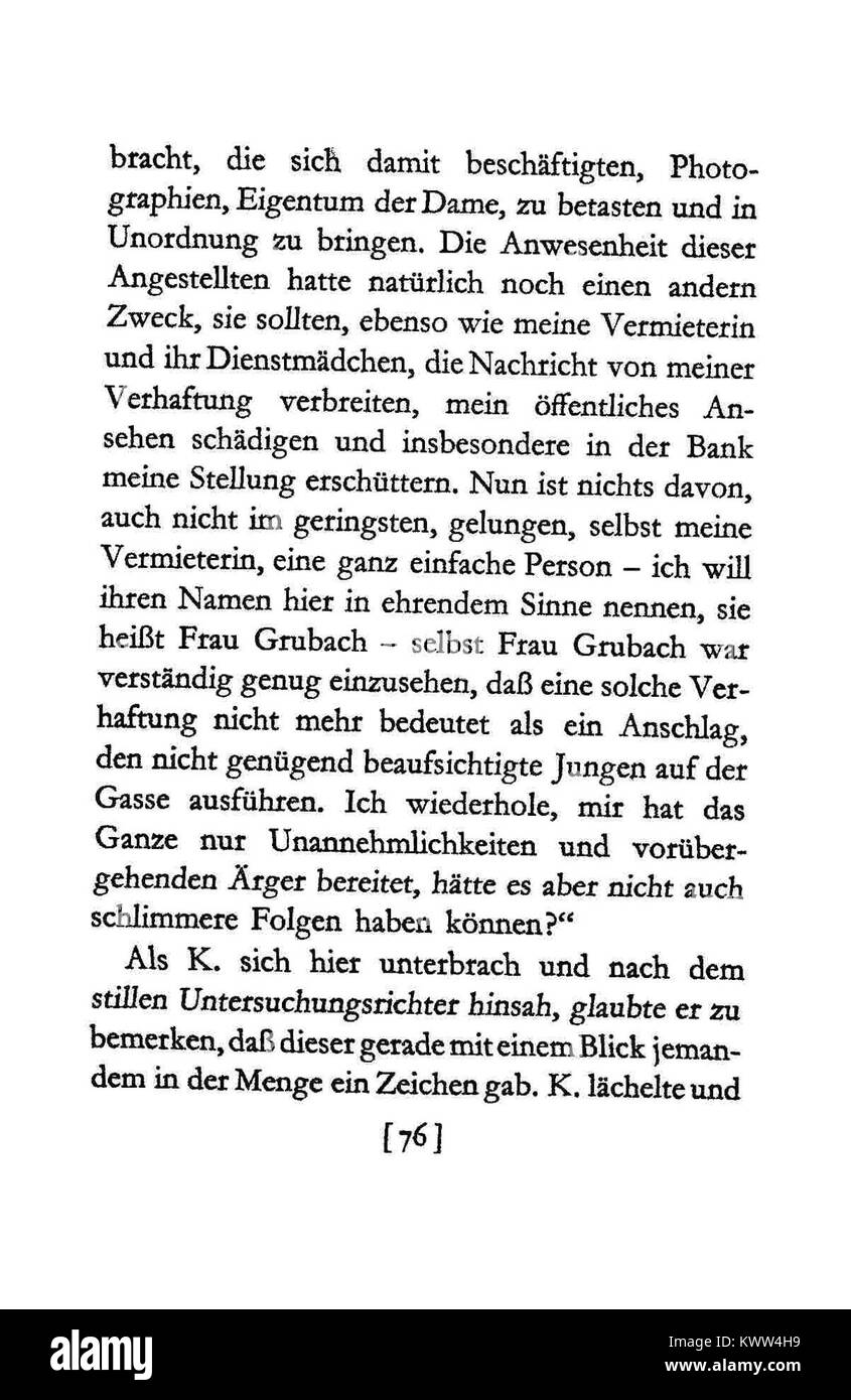 A page from 'De Kafka Proze', a collection documenting the works and ...