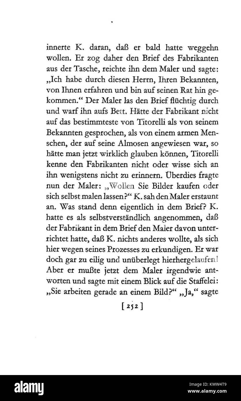 A page near the end of Franz Kafka’s ''The Trial'', depicting Josef K ...