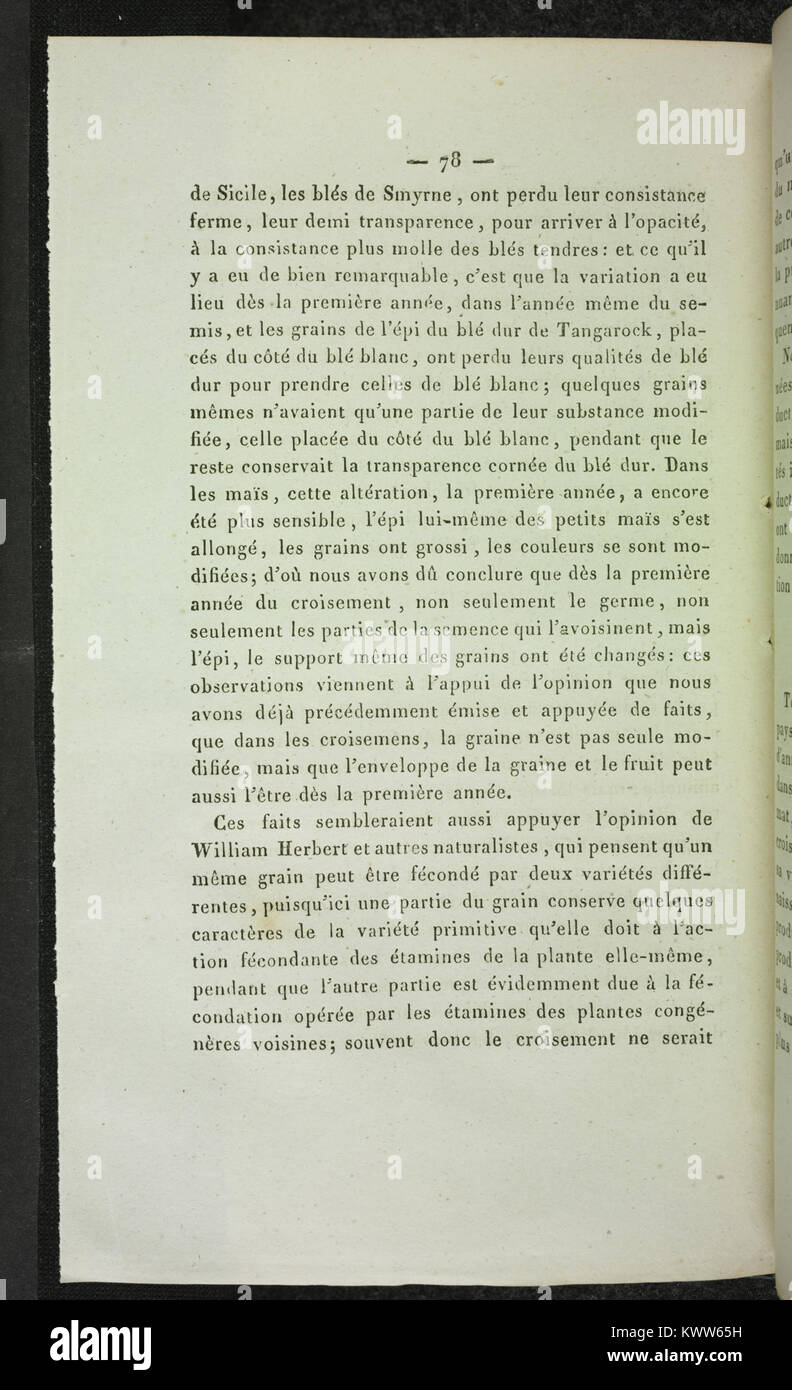 A 19th-century French agricultural text analyzing how plant varieties ...