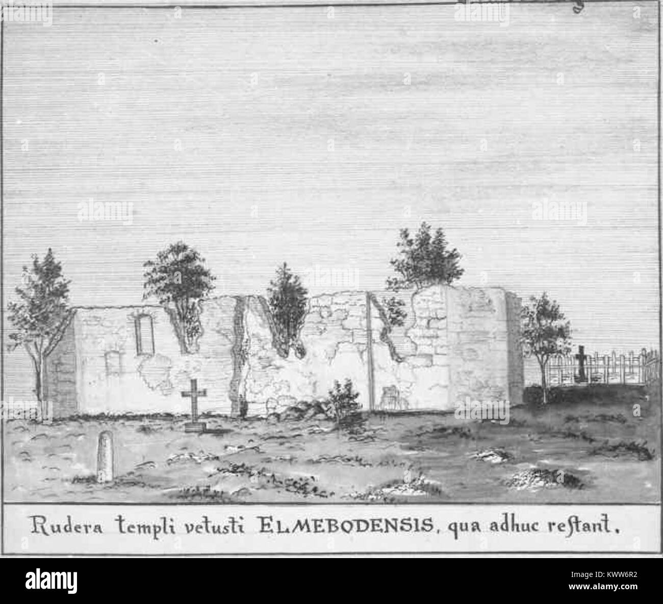 A photograph of the Lmeboda Church Ruins in Sweden, showcasing the ...