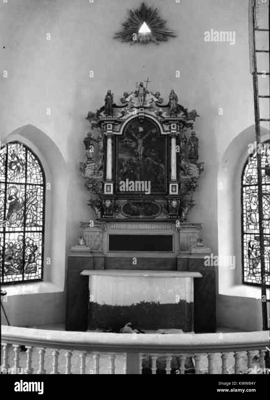 A photograph of a church, possibly referred to by the ID KMB, featuring ...