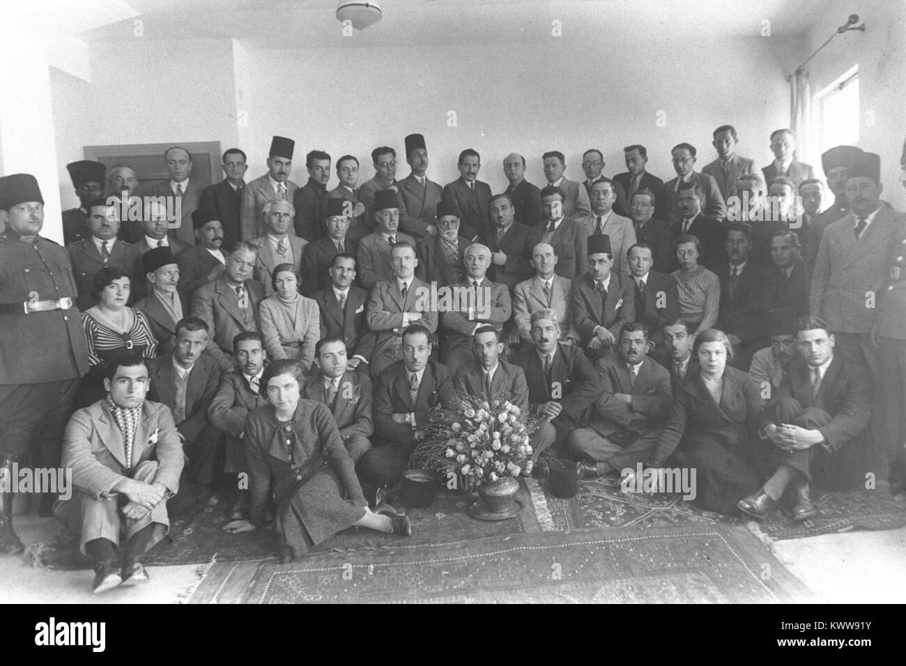 RARE PHOTO OF JEWISH, ARAB AND BRITISH STAFF OF THE JERUSALEM ...