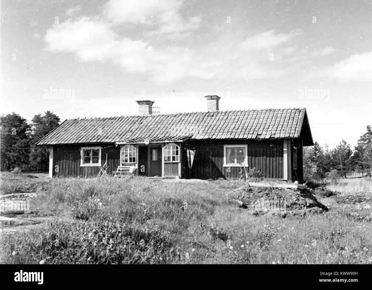 Lista Gård, main building, captured in a photograph from 1952, reflects ...