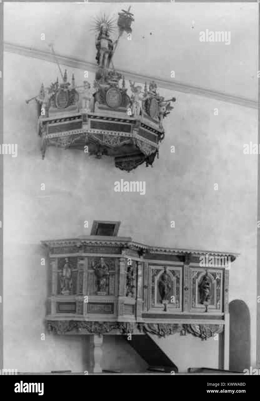 A historical image of Seda Church in Sweden, captured in the early 20th ...