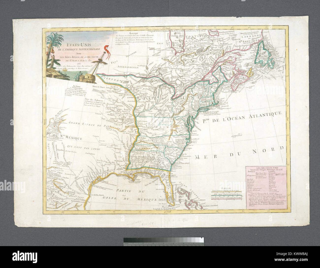 A historical map of North America depicting regions such as Isle Royale ...