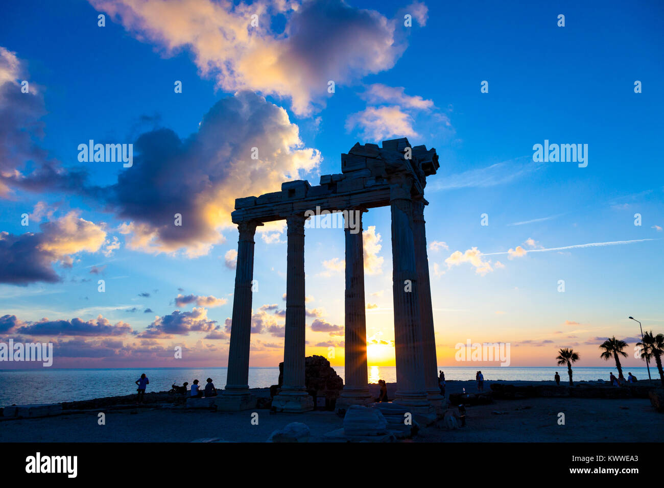 Ruins of an ancient Roman temple during sunset Stock Photo - Alamy