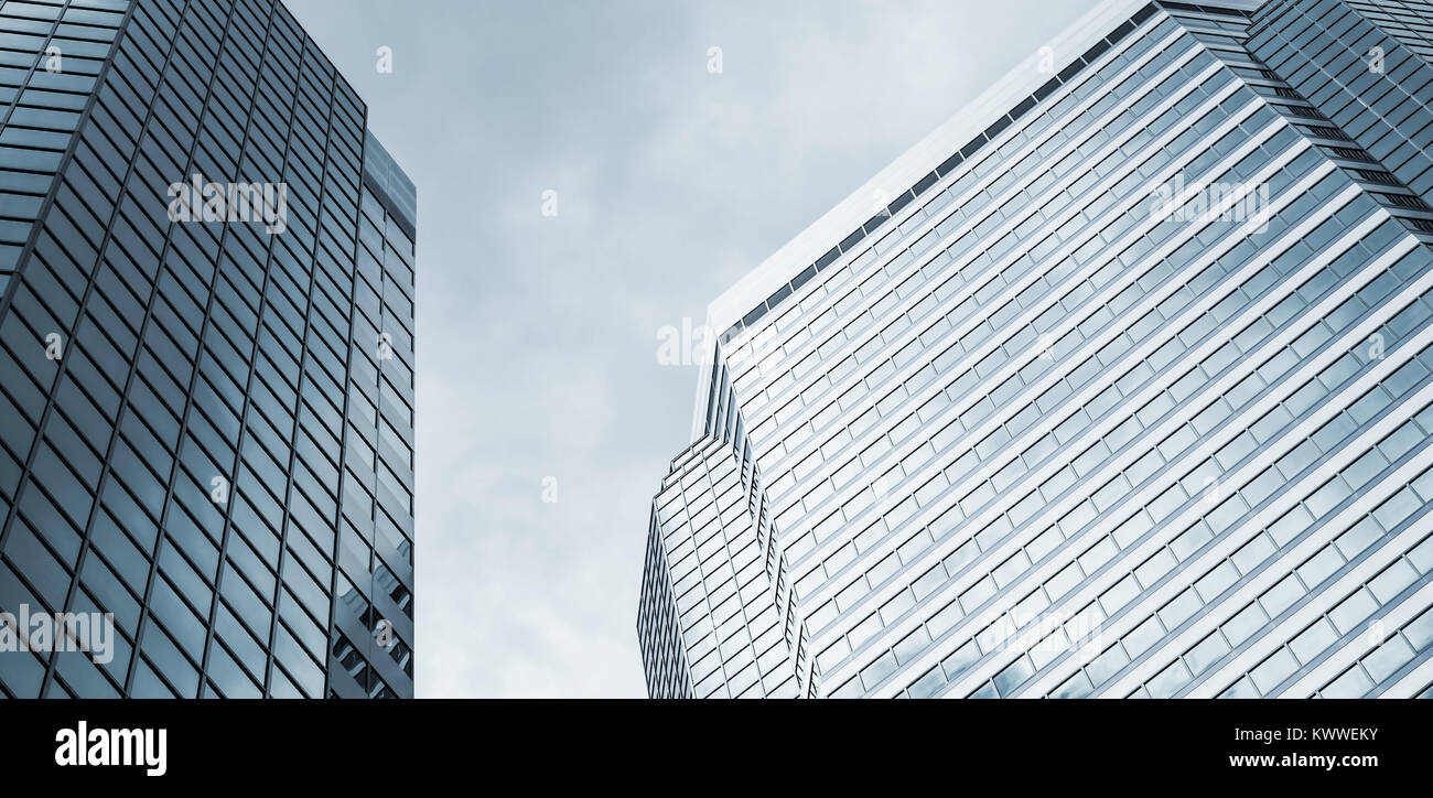 Abstract modern architecture background, towers made of glass and steel ...