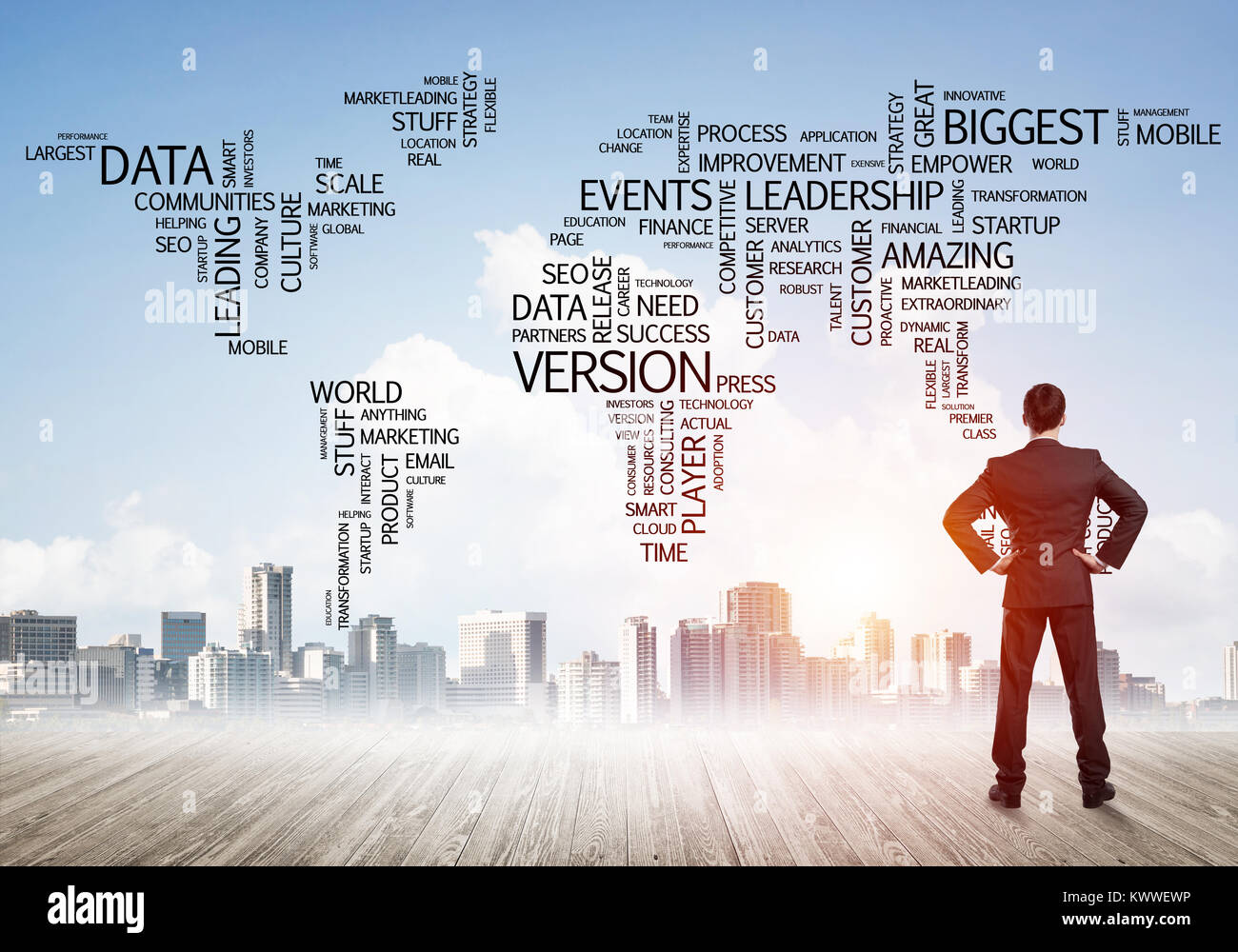 Motivation and inspiration concept with modern cityscape and ...