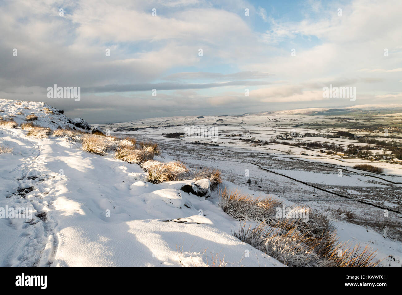 Rombalds moor in the snow Stock Photo - Alamy