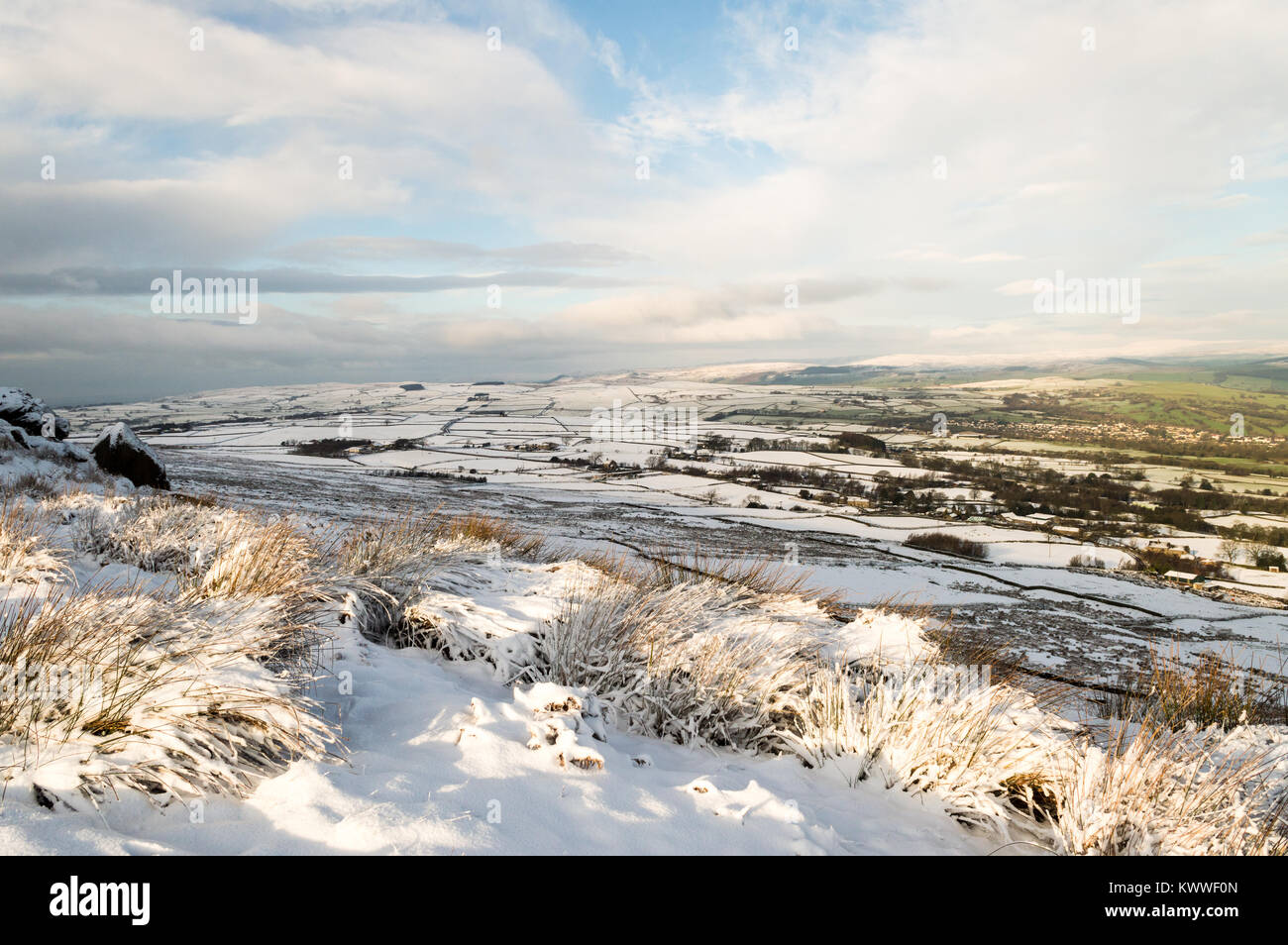 Rombalds moor in the snow Stock Photo - Alamy