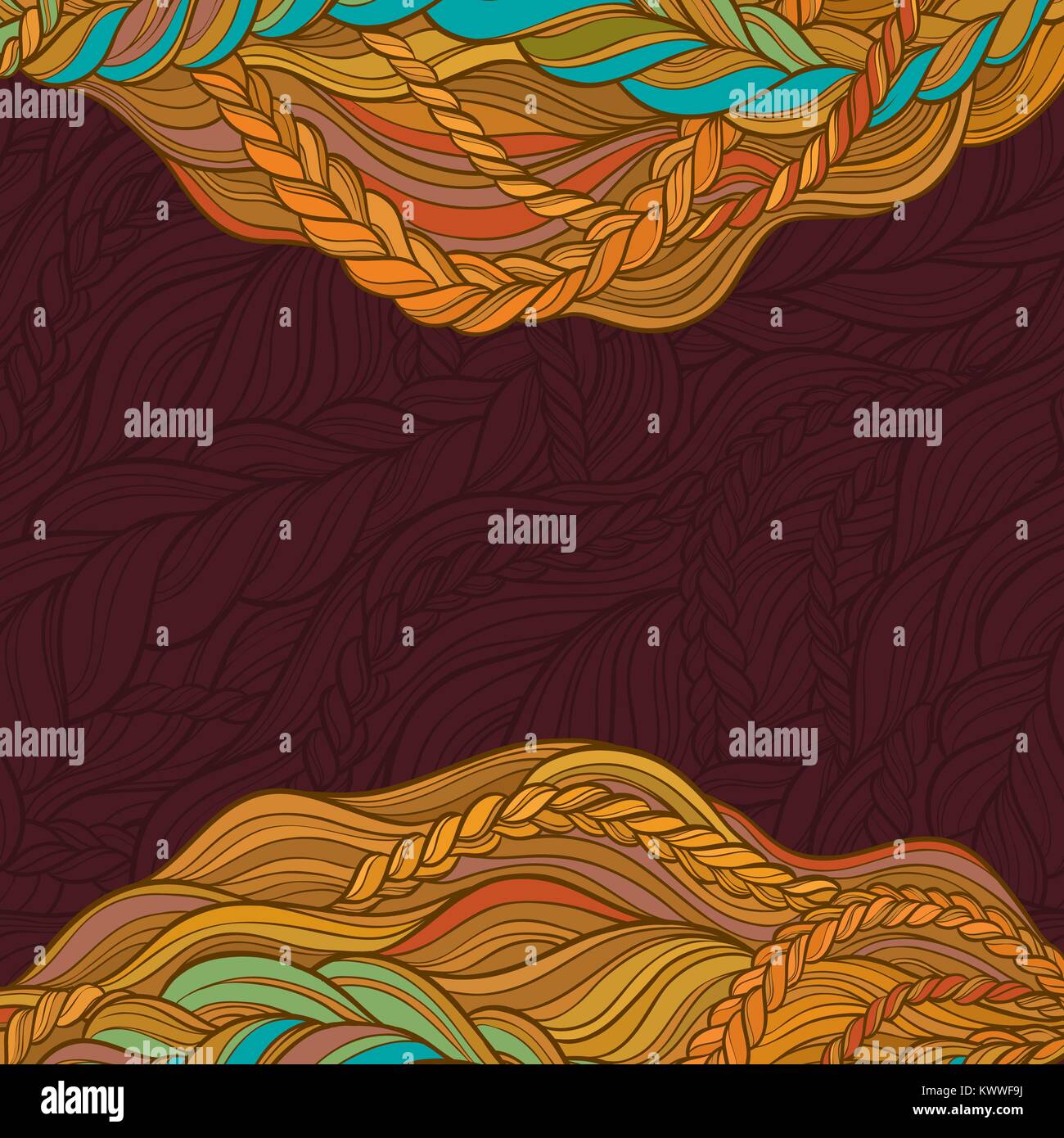 braid hair vector pattern on color background Stock Vector Image & Art ...
