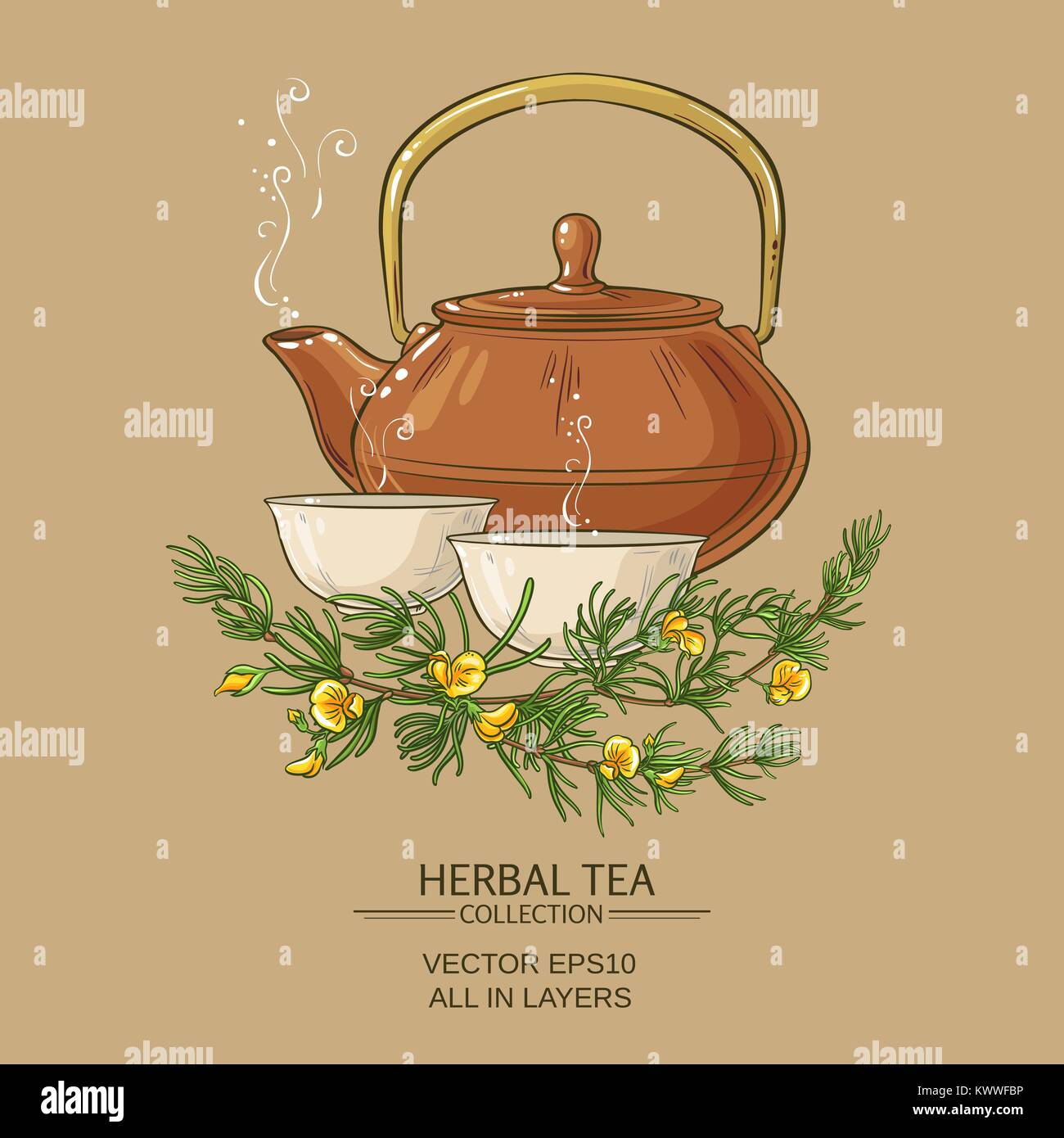 Brown clay bowl on Stock Vector Images - Alamy