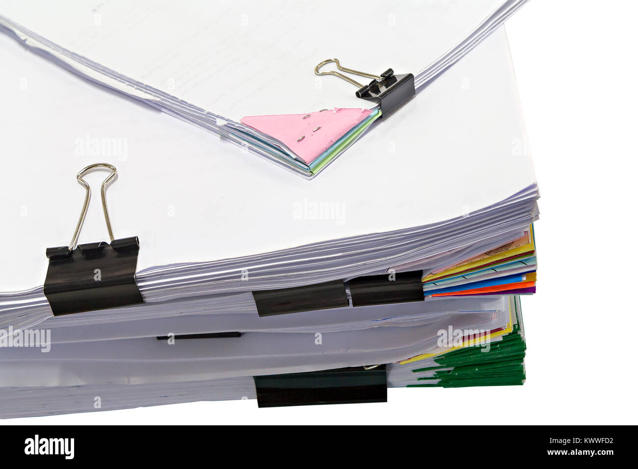 Stack of Documents isolated on white background Stock Photo - Alamy