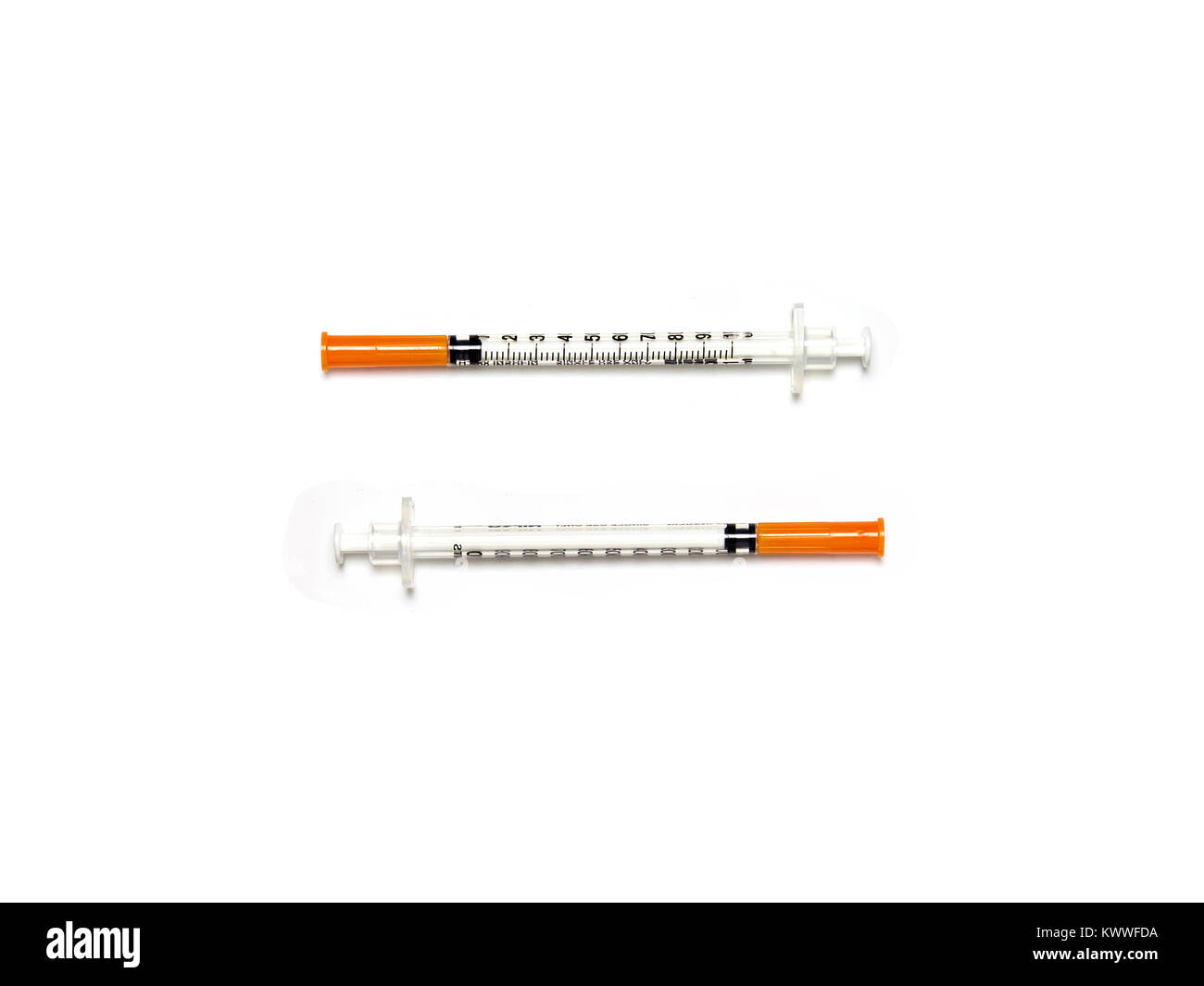 Medical syringe isolated on white background Stock Photo - Alamy