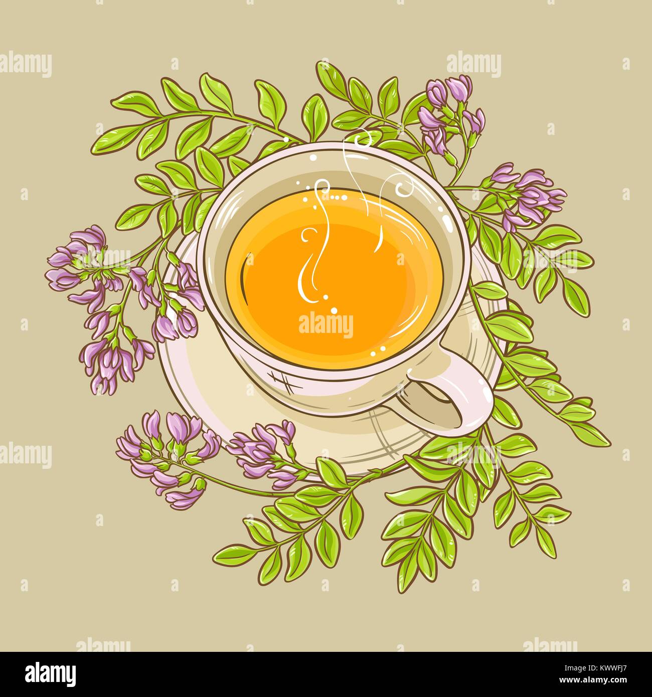 Cup tea white flowers Stock Vector Images - Alamy