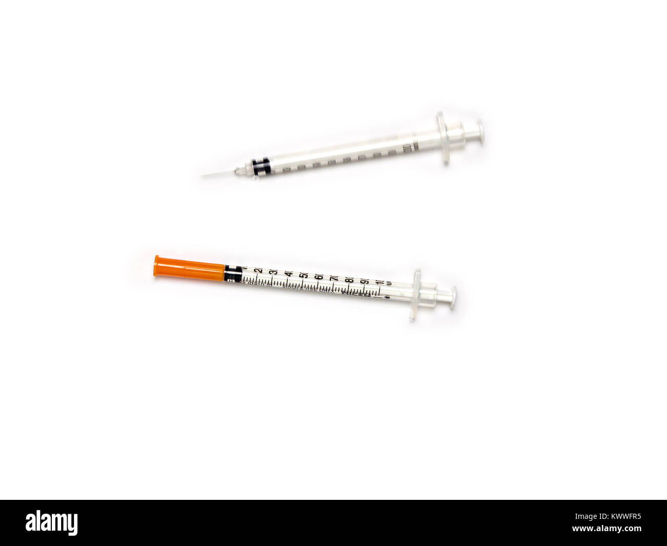 Medical syringe isolated on white background Stock Photo - Alamy
