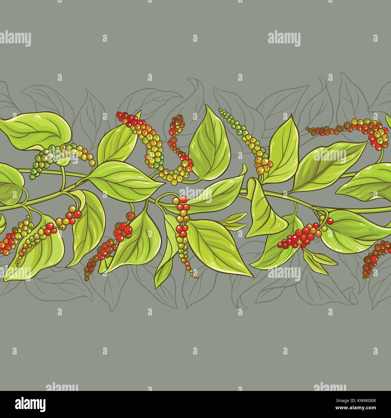 black ground pepper vector pattern on color background Stock Vector ...