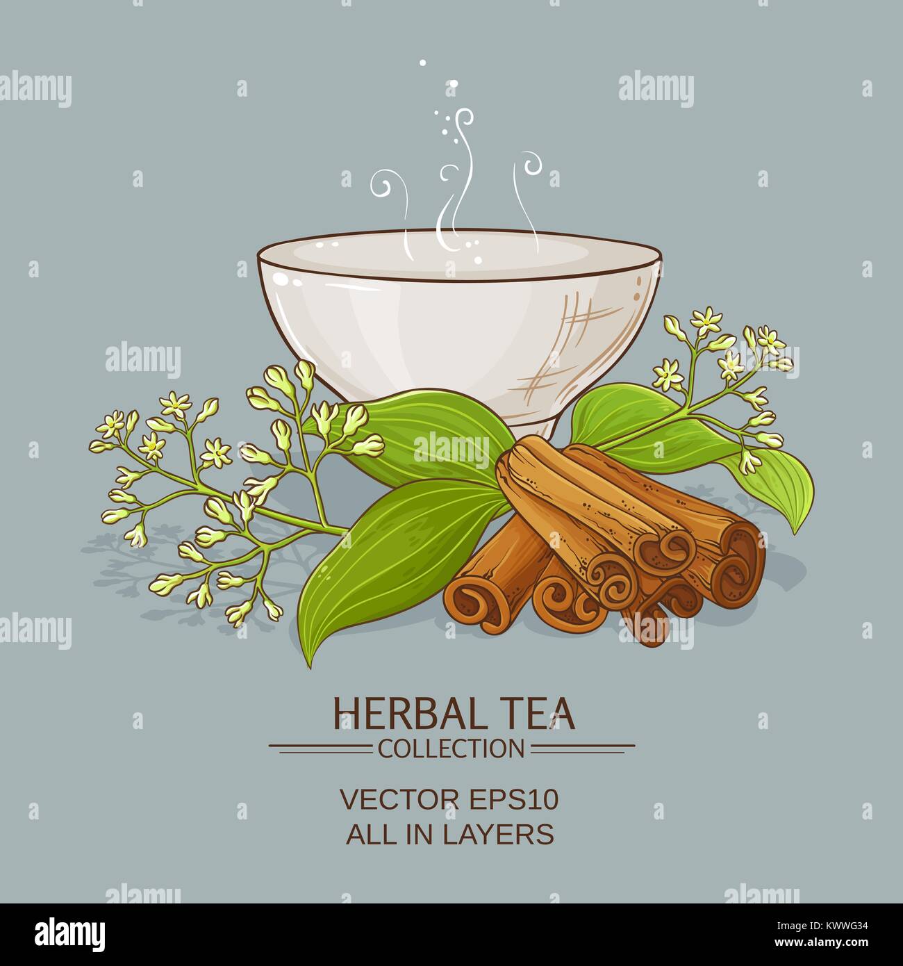 Cup tea cinnamon stick Stock Vector Images - Alamy