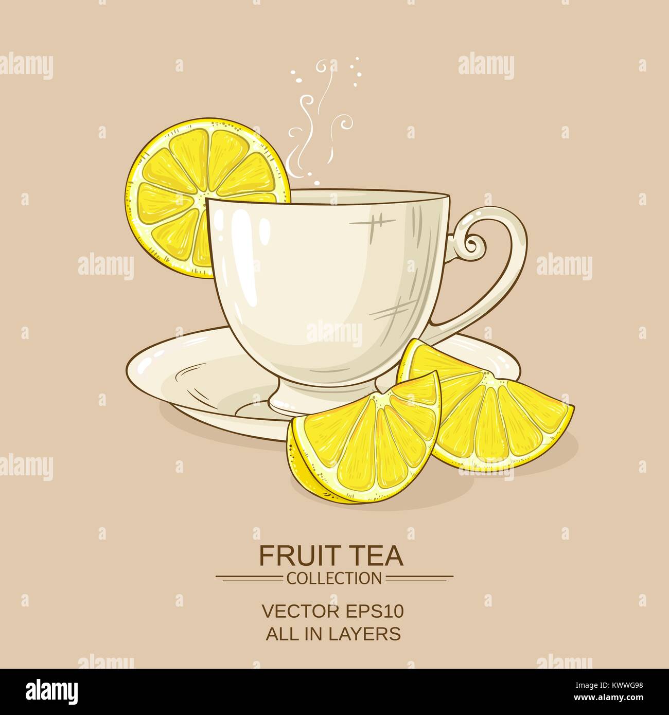 Hot water and lemon Stock Vector Images - Alamy