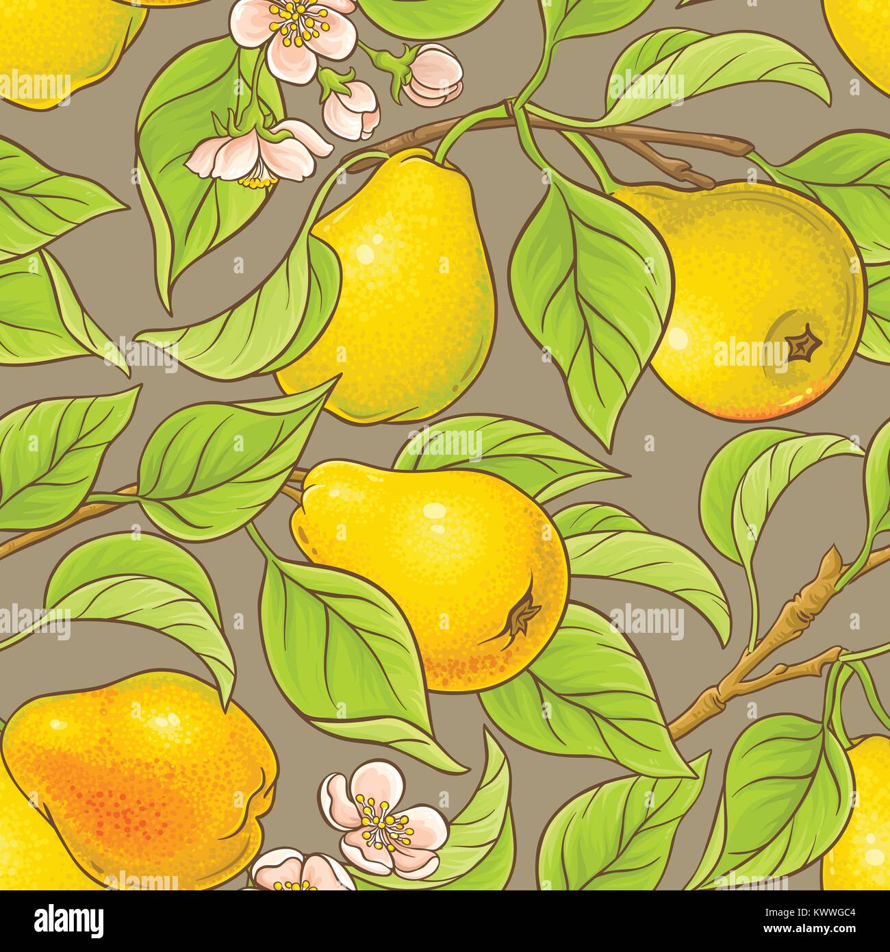pear breanch vector pattern on color background Stock Vector Image ...