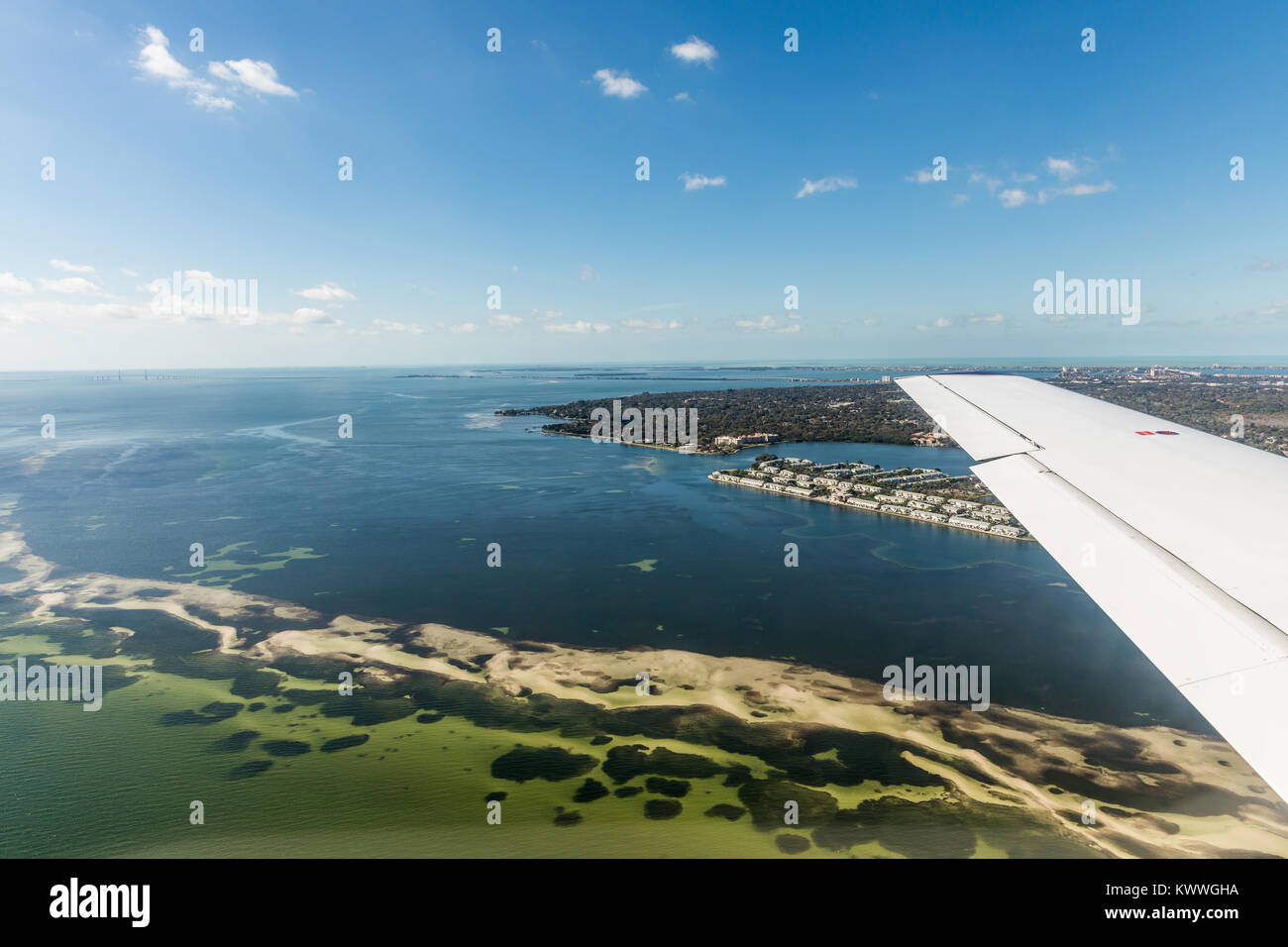 Aerial view on The Bob Graham Sunshine Skyway Bridge, Florida. Gorgeous ...