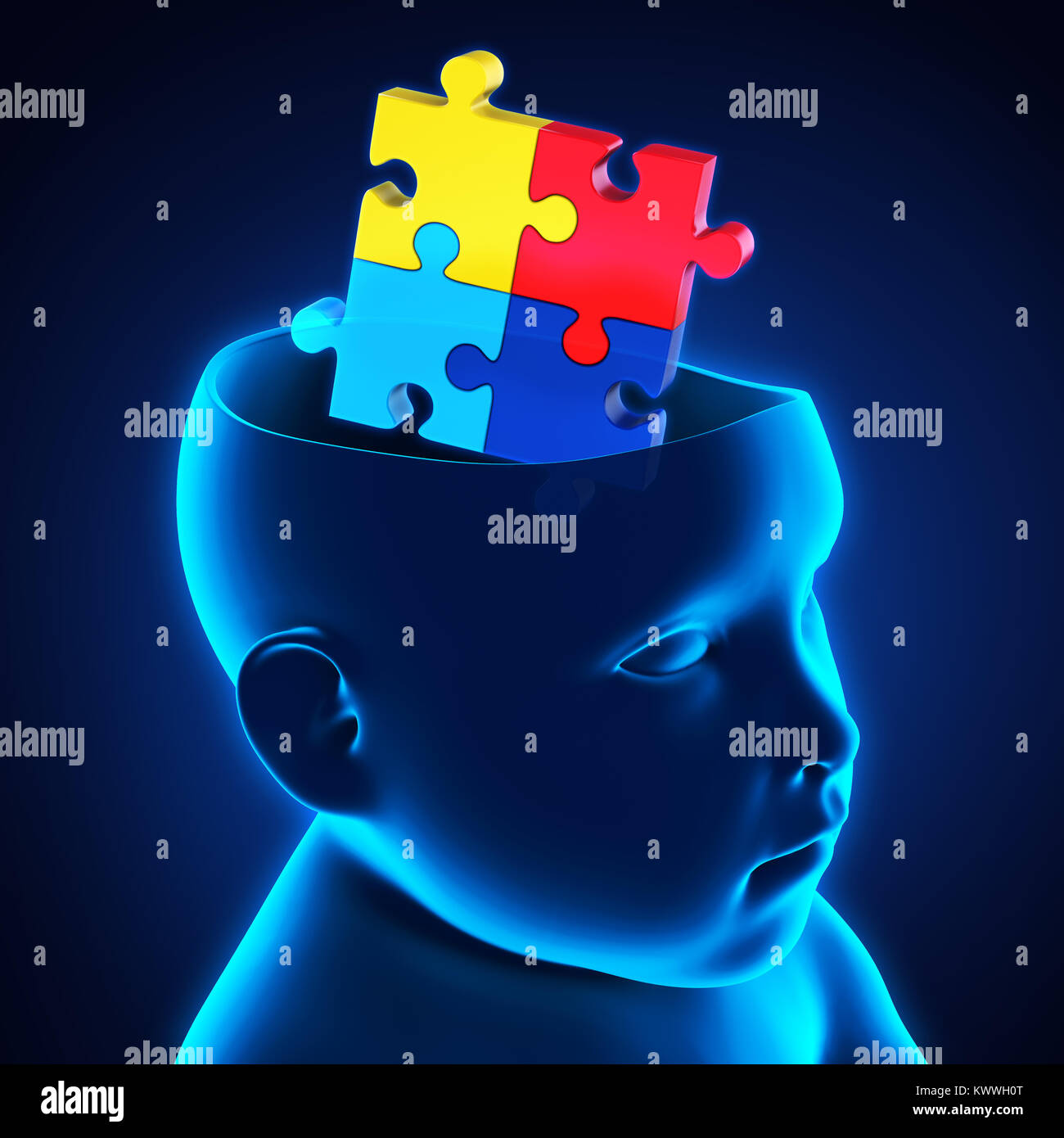 Puzzle piece brain hi-res stock photography and images - Alamy