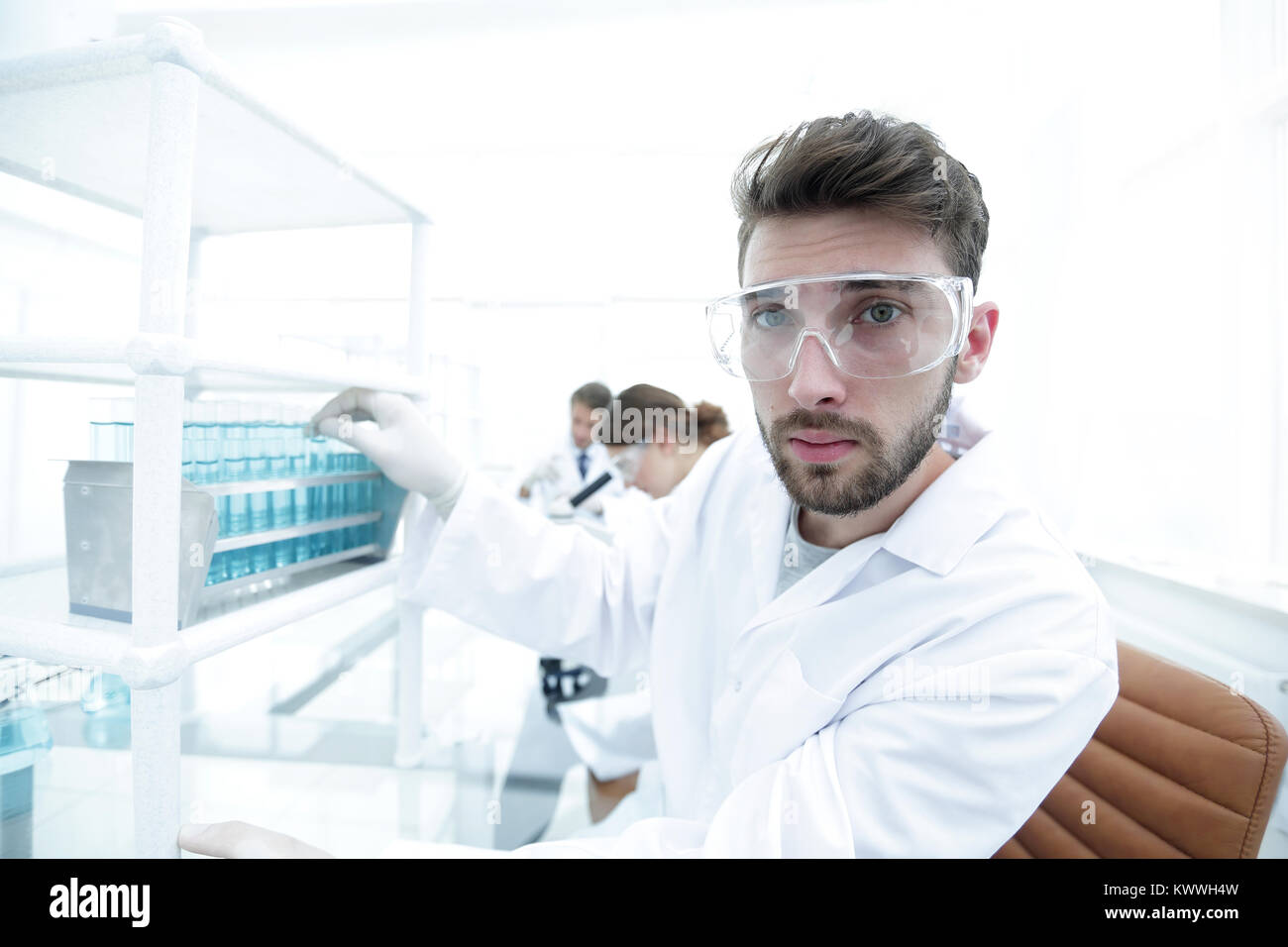 Portrait concentrated scientist working hi-res stock photography and ...