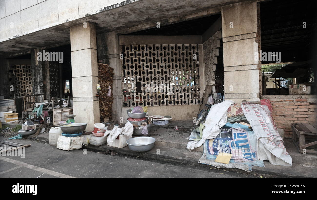 Merchandise Central Market Takeo, Cambodia Decrepit Third World ...