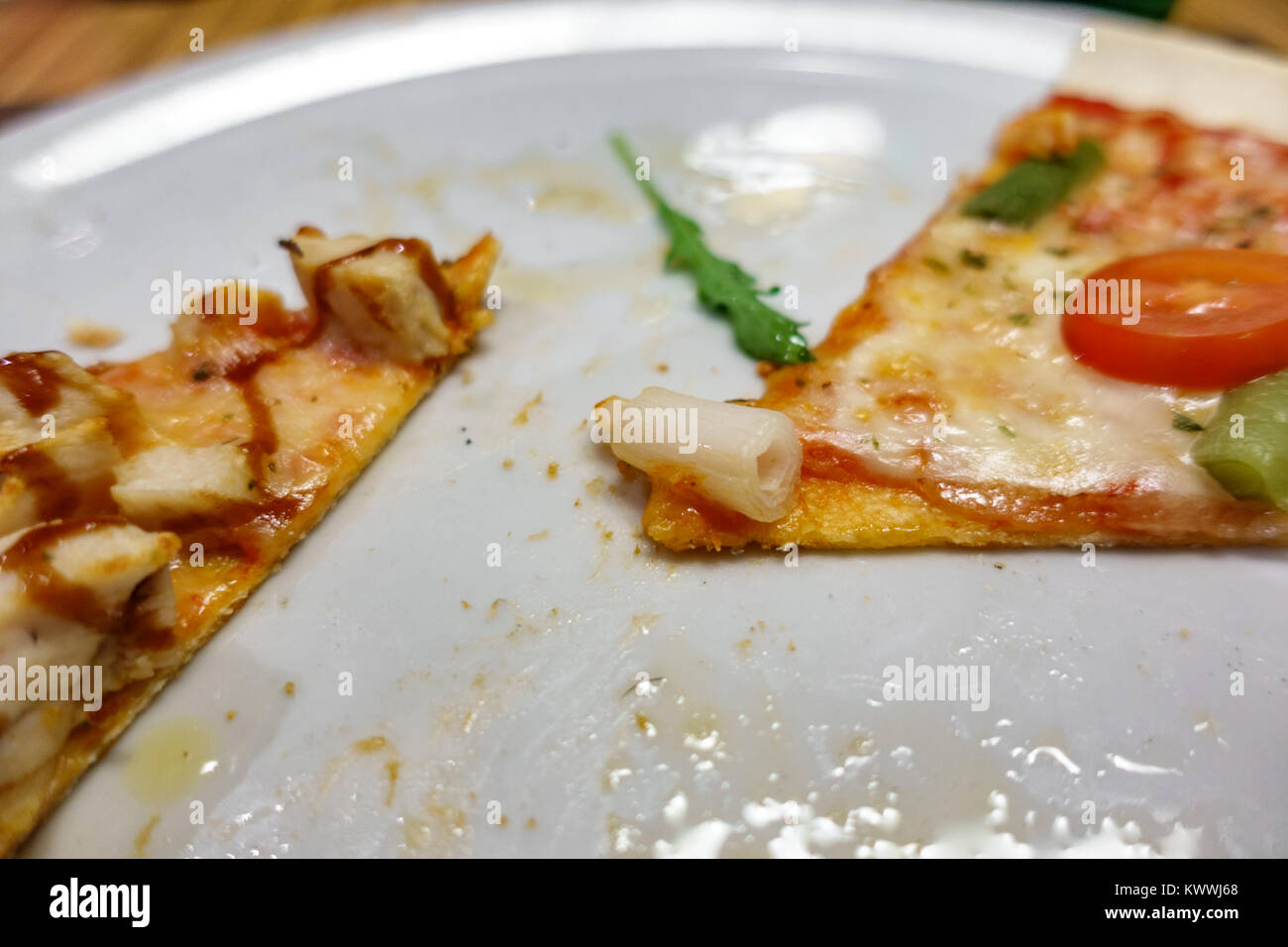 pizza food over plate in the restaurant Stock Photo - Alamy