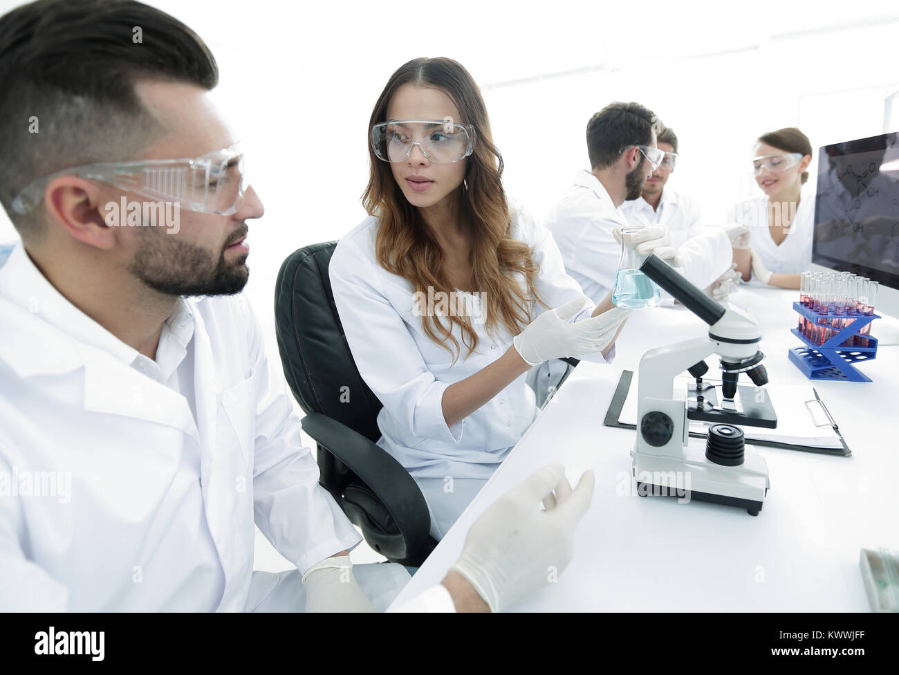 laboratory staff in the workplace.photo with copy space Stock Photo - Alamy