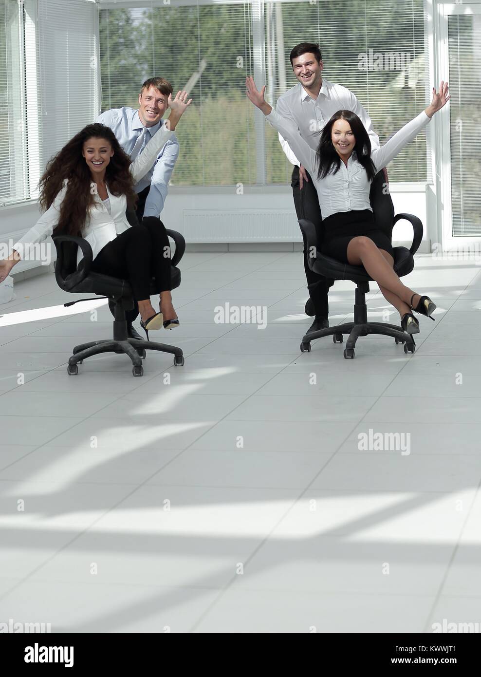 concept of successful work.cheering business team Stock Photo - Alamy