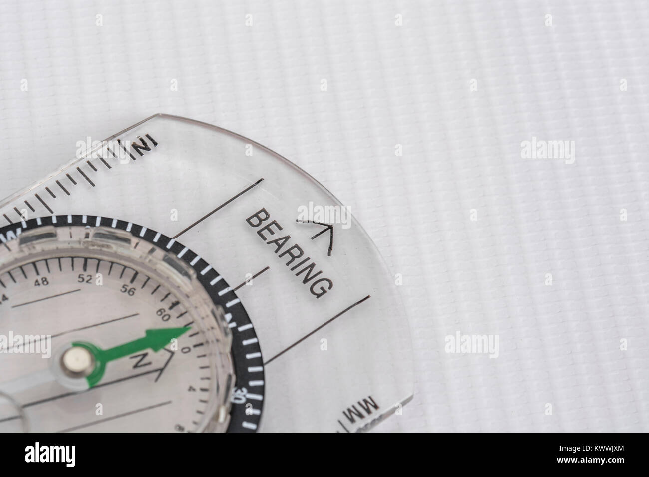 Macro-photo of compass rose face with needle - with copy space. North ...