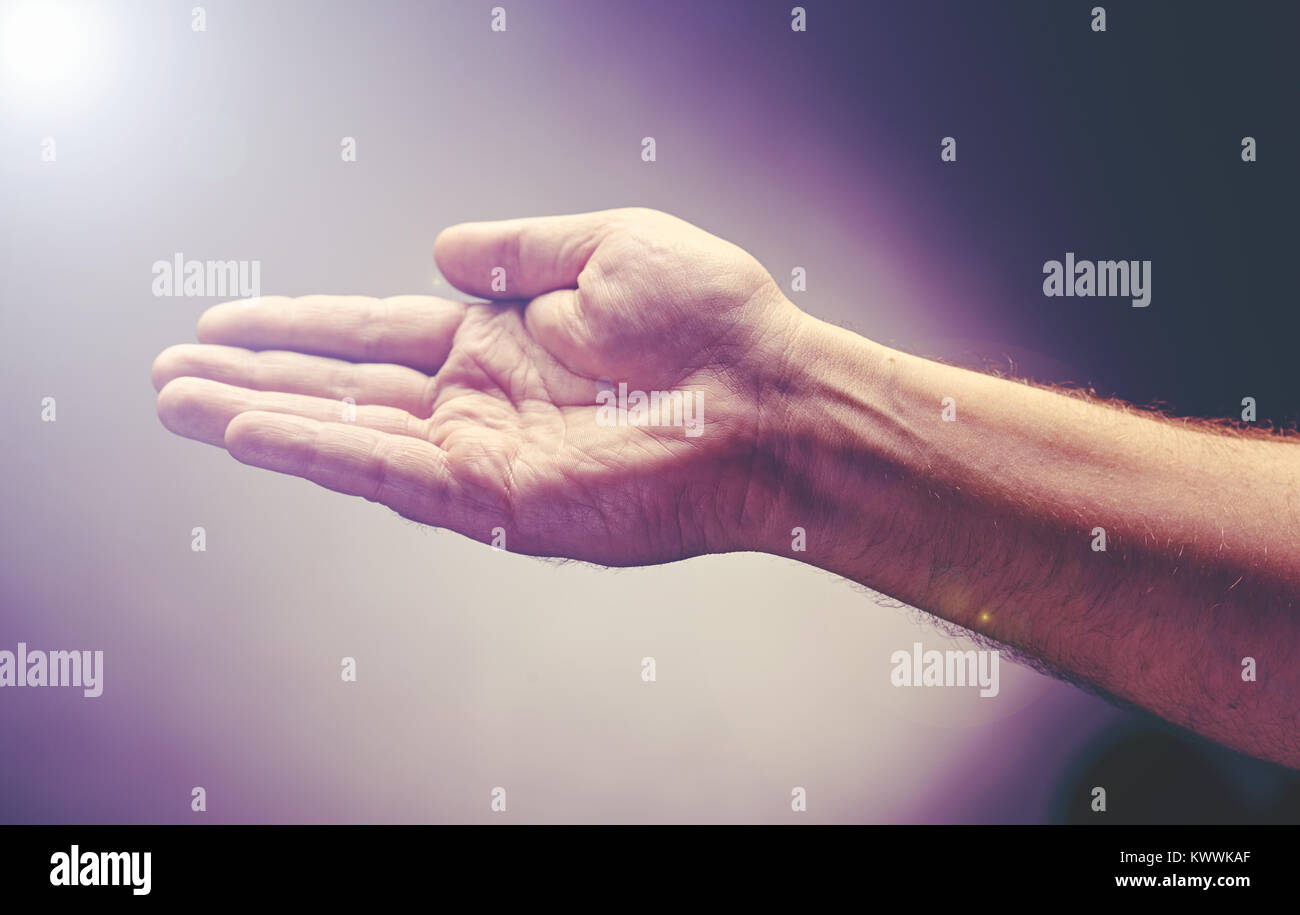 Raise palm hi-res stock photography and images - Alamy