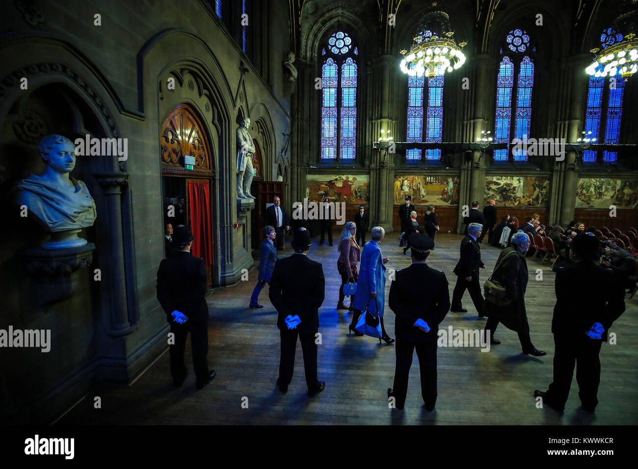 A commendation ceremony takes place at Manchester Town Hall to ...