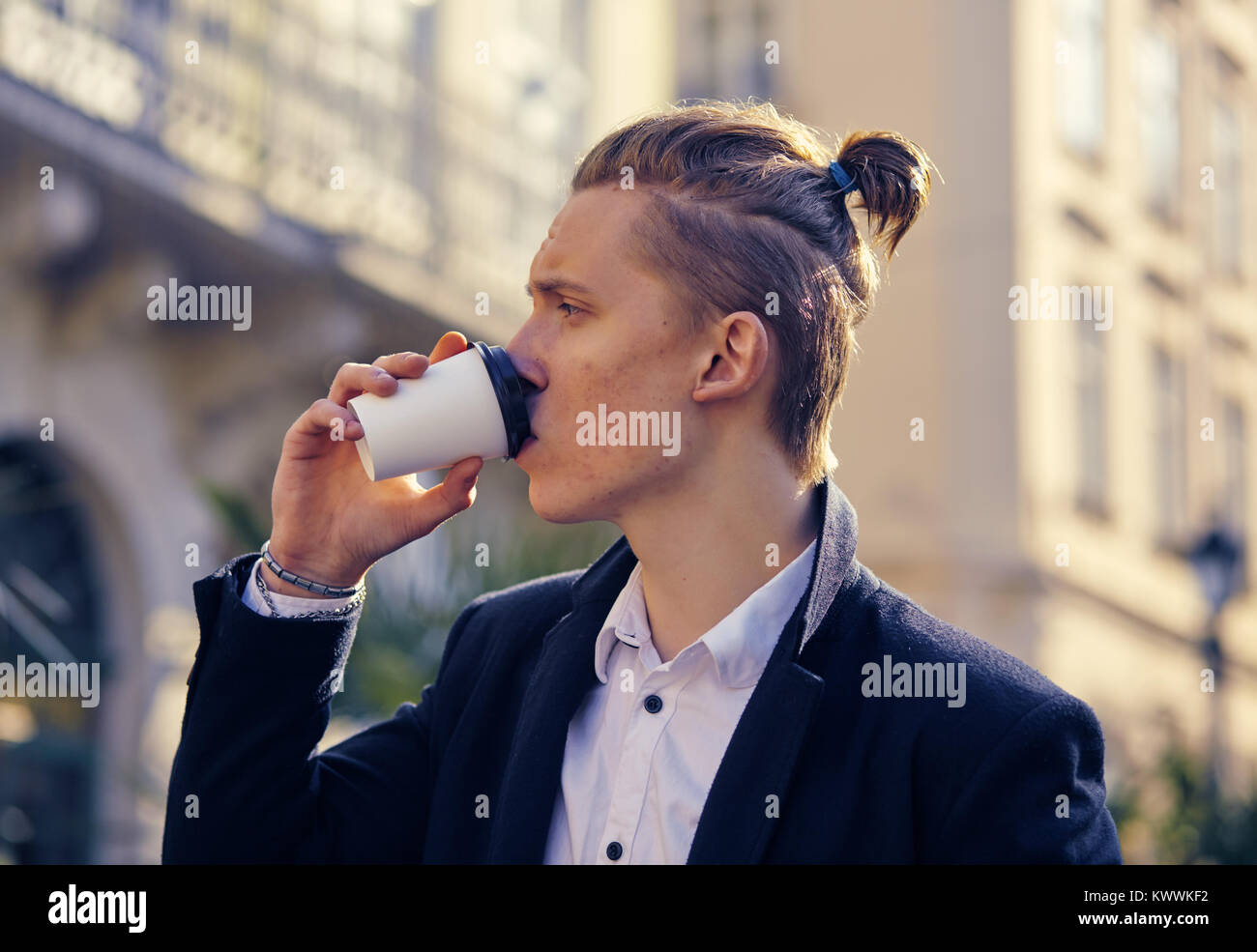 Coffee shop lifestyle business man hi-res stock photography and images ...