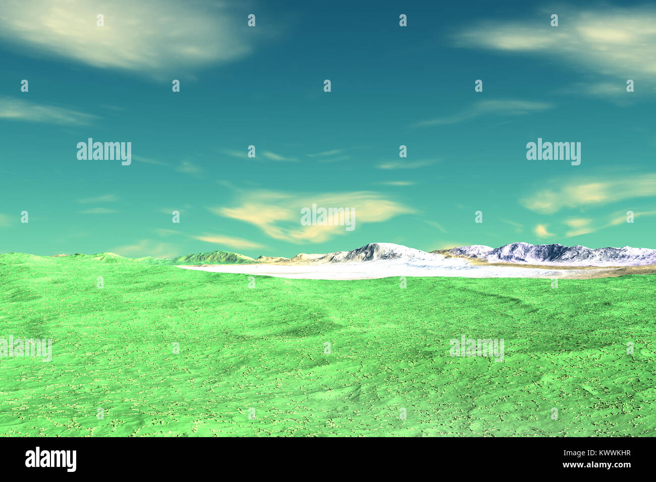 Fantasy alien planet. Desert. 3D illustration Stock Photo - Alamy