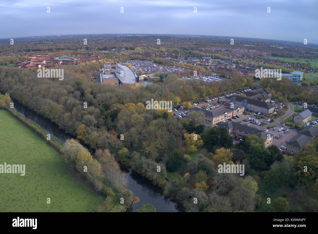 Drones view of orton southgate business park hi-res stock photography ...
