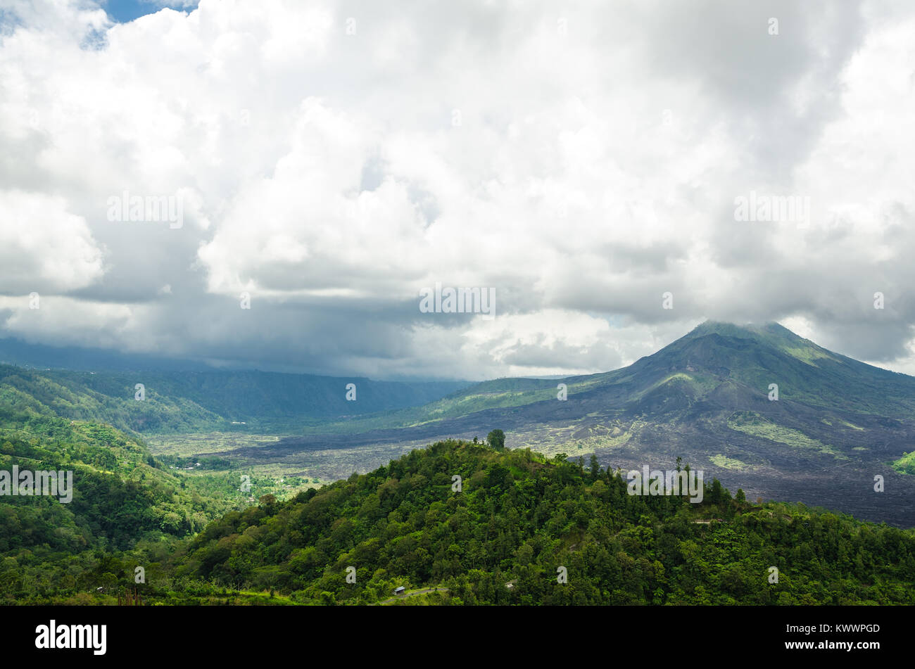 Volcano Mount view from Kintamani, Bali, Indonesia - Volcano landscape ...
