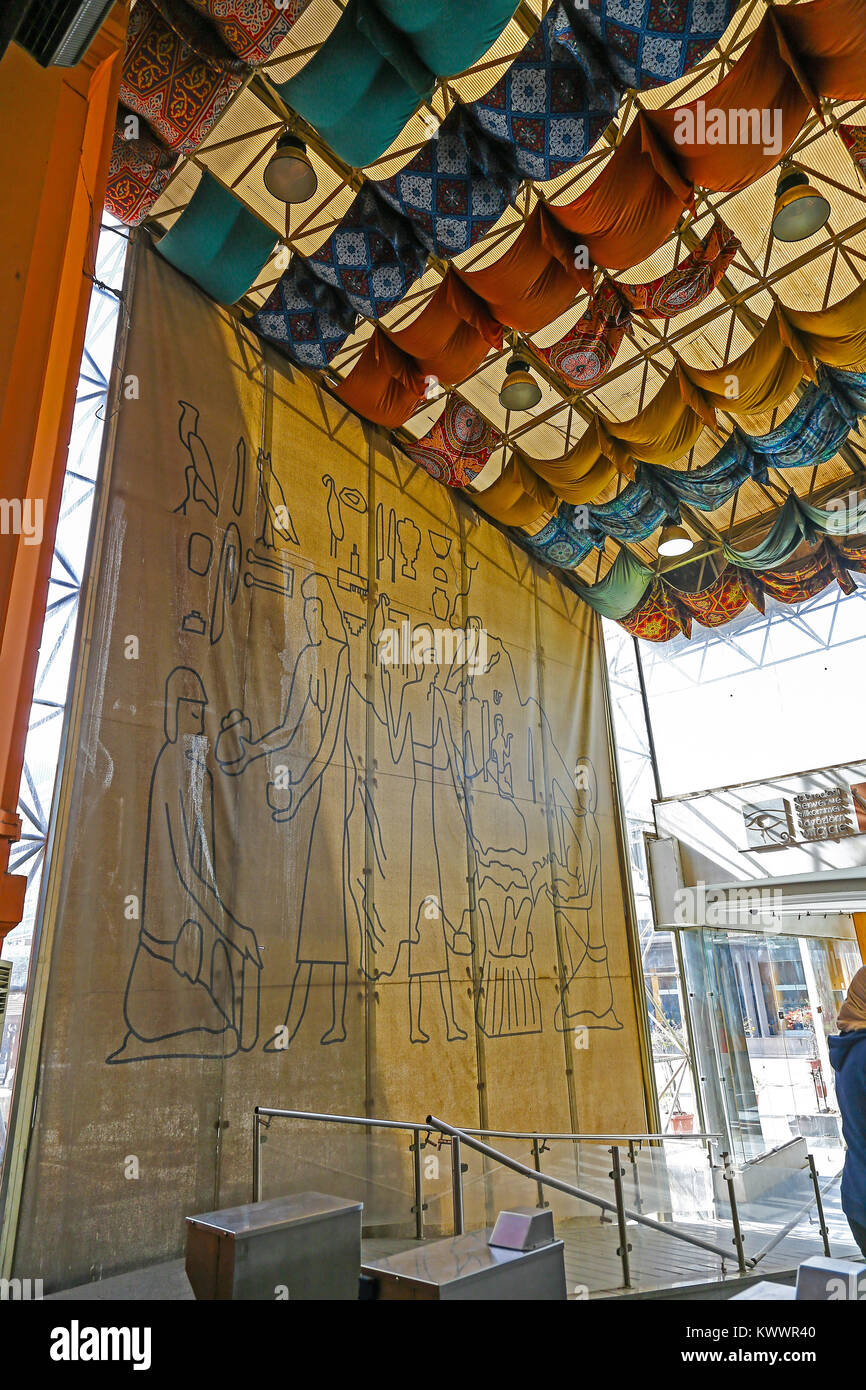 Ornate drapes in the ceiling and roof of the Egyptian Museum, Cairo ...