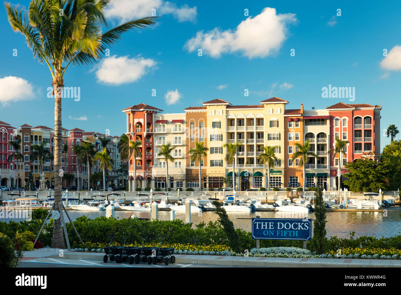 Bayfront of Naples - upscale shops and condominiums on the waterfront ...