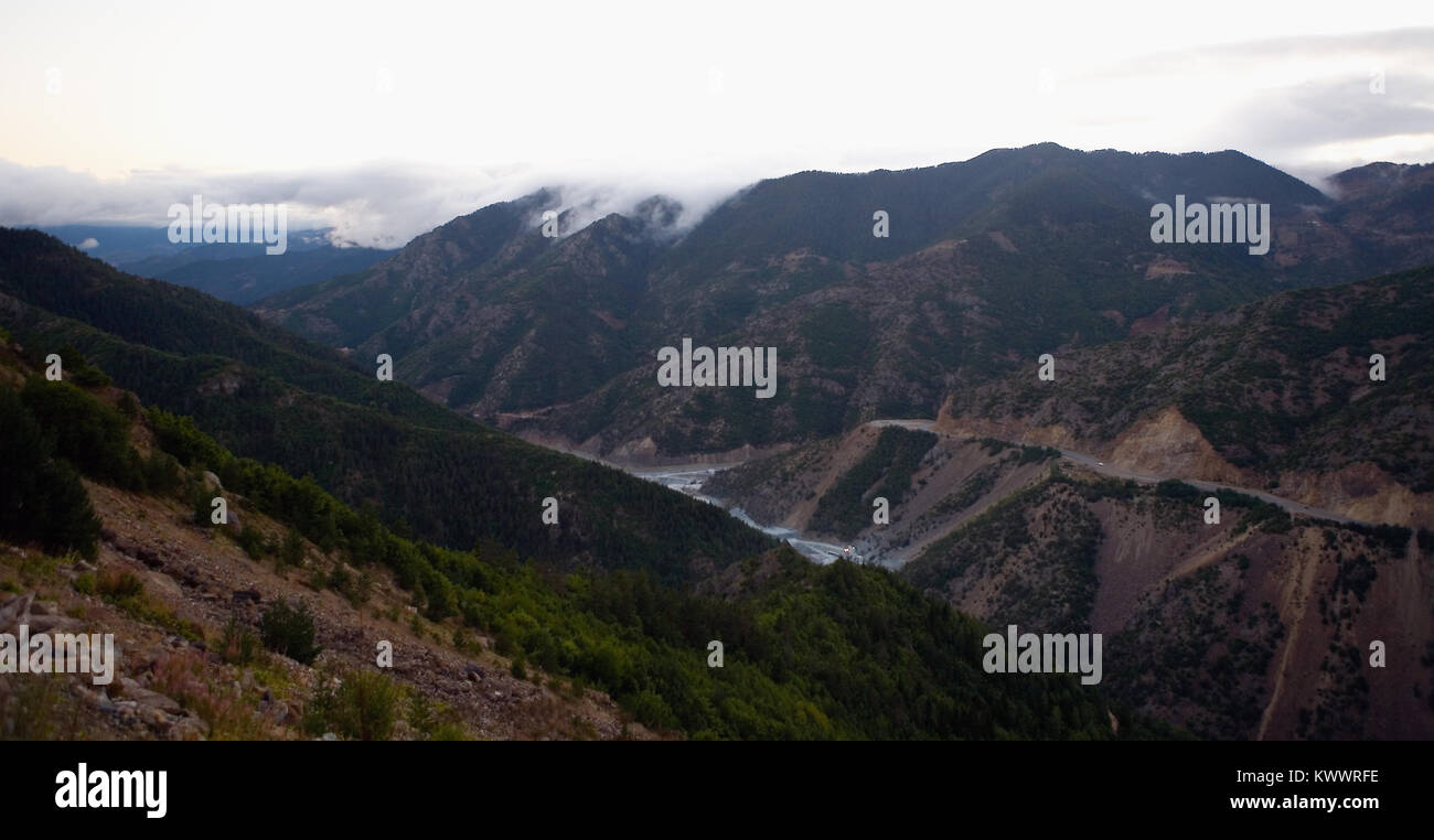 Clouds in the mountains on the pass. Turkey Stock Photo - Alamy