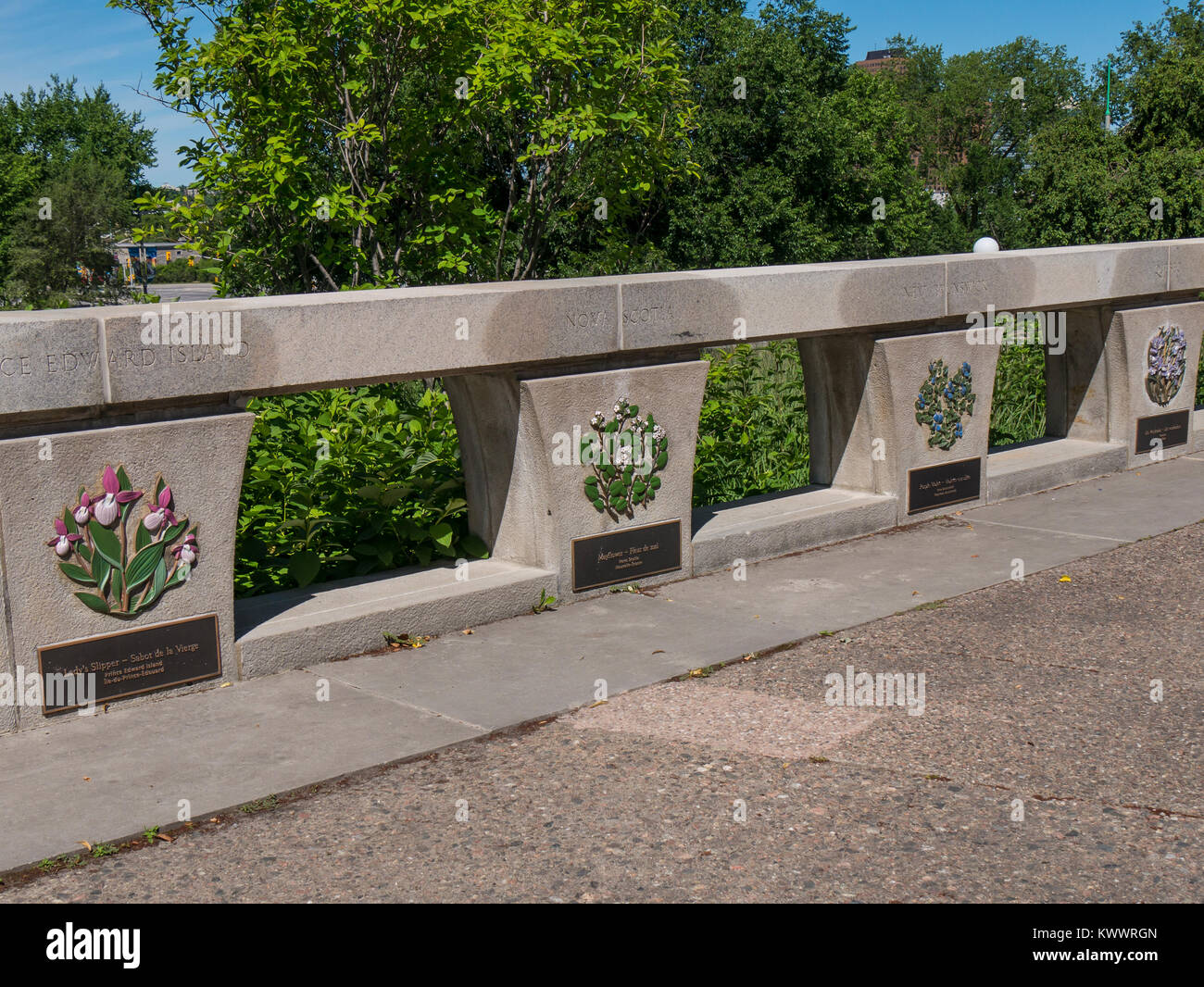 Plaques of flowers representing provinces and territories, Garden of ...
